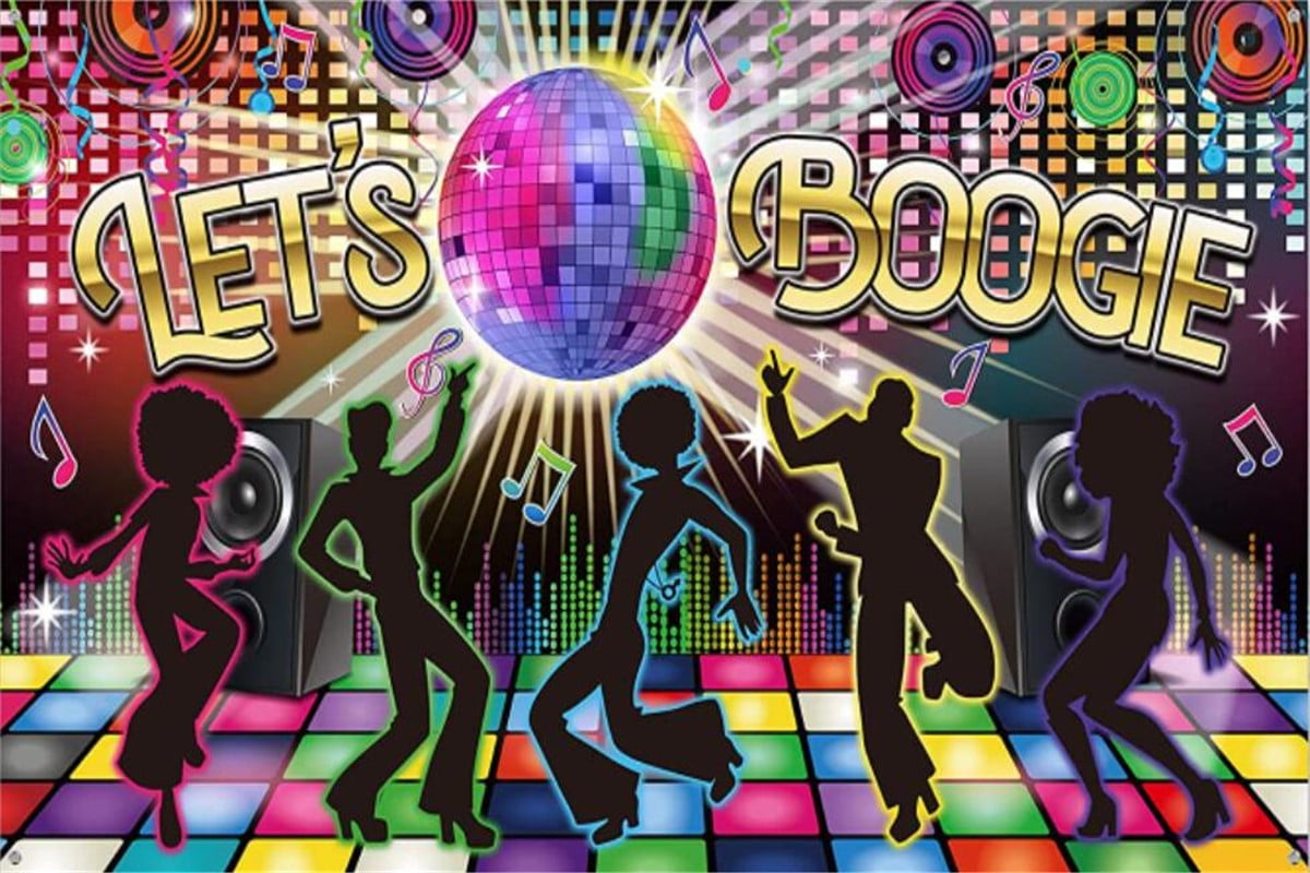 60s 70s Dance Ballroom DJ Light Neon Colorful Wall Disco Party ...