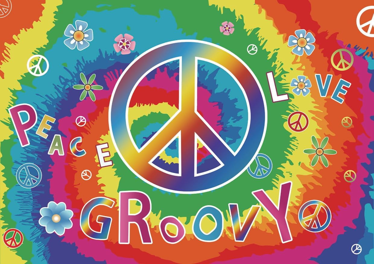 60s 70s Hippie Party Backdrop Peace Groovy Love Backdrop Birthday ...