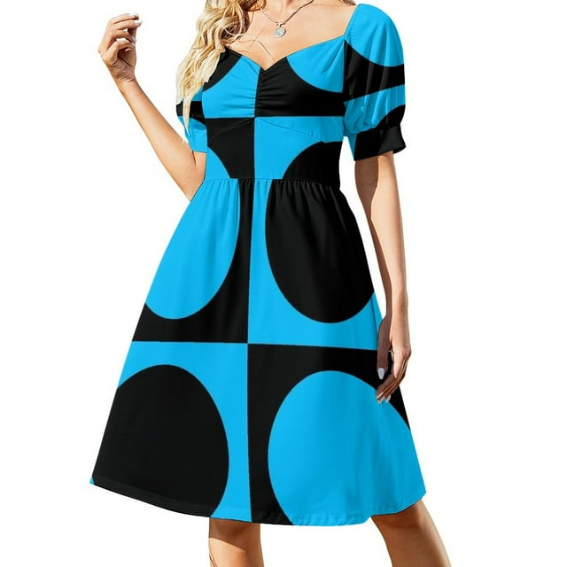 60s Blue Circle Mod | Mondrian Dress dress women summer 2025 dress ...