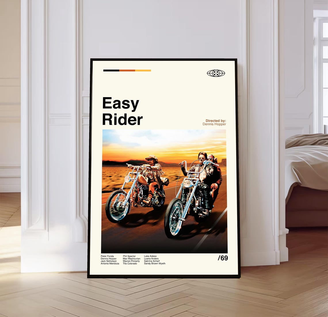60s Counterculture Wall Decor Chopper Motorcycle Journey Art Vintage ...