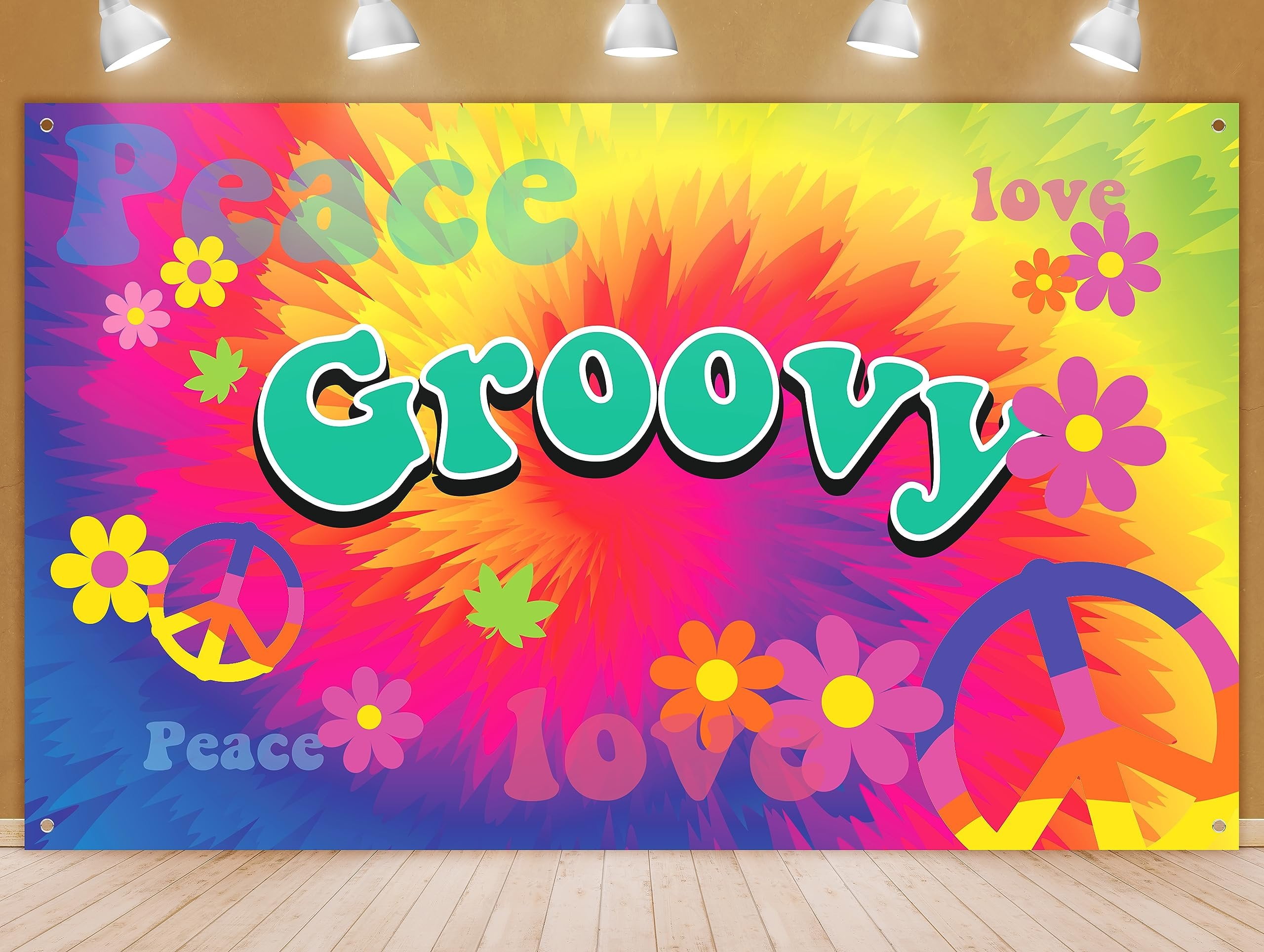 60s Hippie Party Backdrop - Throwback 1960s Groovy Hippie Theme Studio ...
