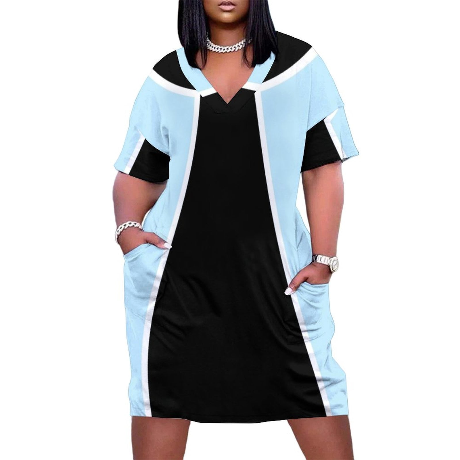 60s Key Hole Mod Loose Pocket Dress Women's clothing Women's summer ...