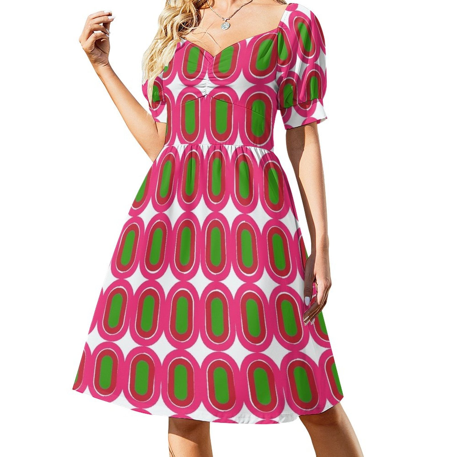60s Mod Pattern - Pink Dress bandage dress elegant women's dresses for ...