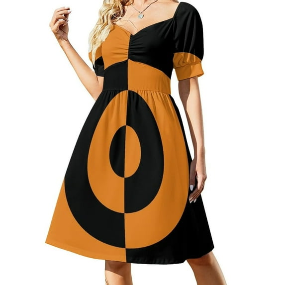 60s Orange & Black Mod Target Dress dress women summer women's clothing ...