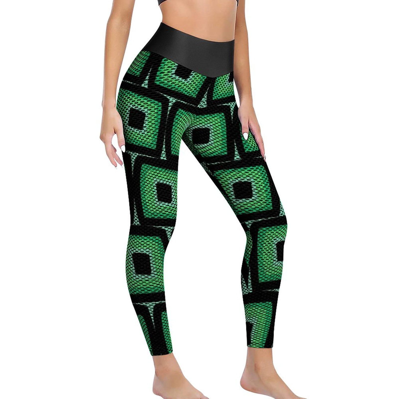 60s Retro Mod Print Leggings Geometry Pattern Running Yoga Pants Push ...