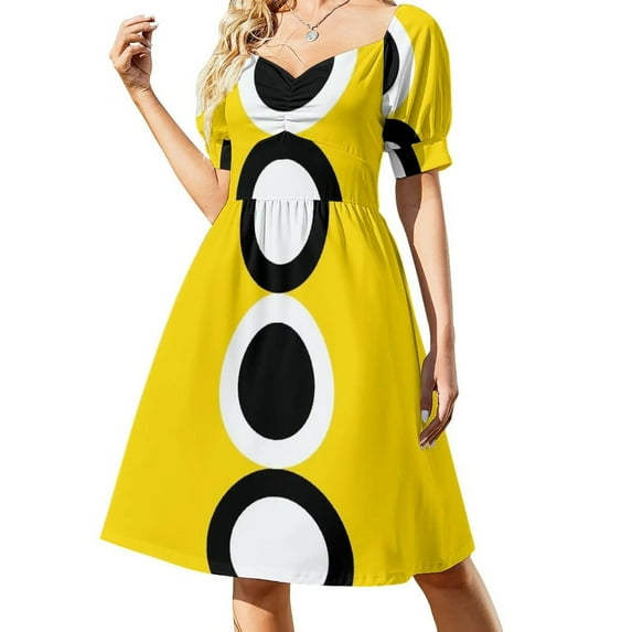 60s Yellow Retro Mod | Circle Dress women's clothing korea stylish Long ...