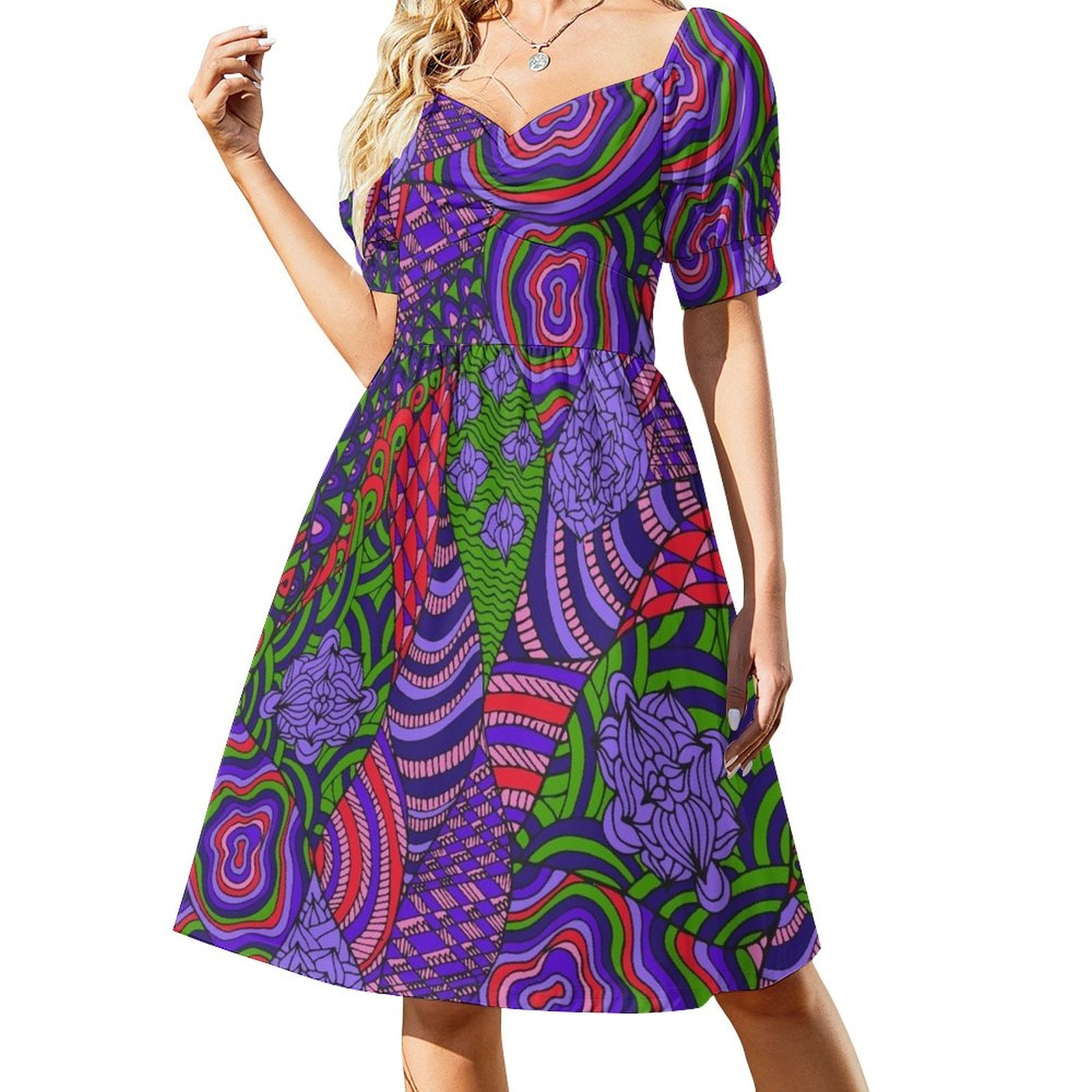 60s hippie abstract print Sleeveless Dress Woman dresses Clothing ...