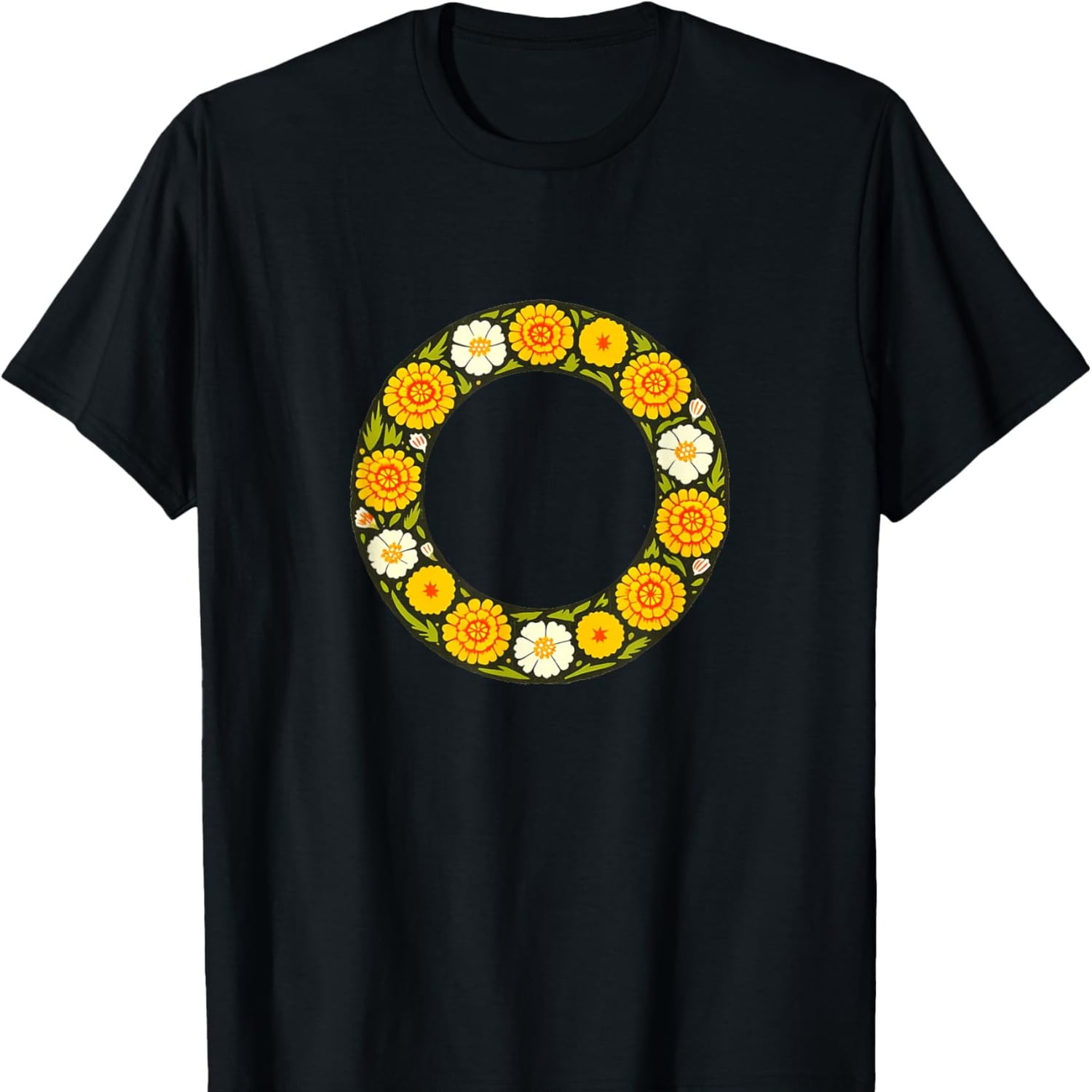 60s stY1Le Marigold Flowers Marigolds Illustration T-S1Hirt - Walmart.com