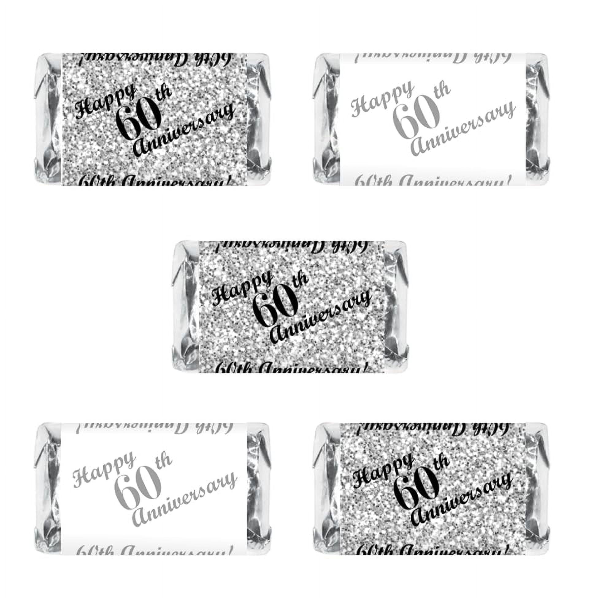 60th Anniversary Miniatures Candy Bar Wrapper, (Set of 60) Mini Candy ...