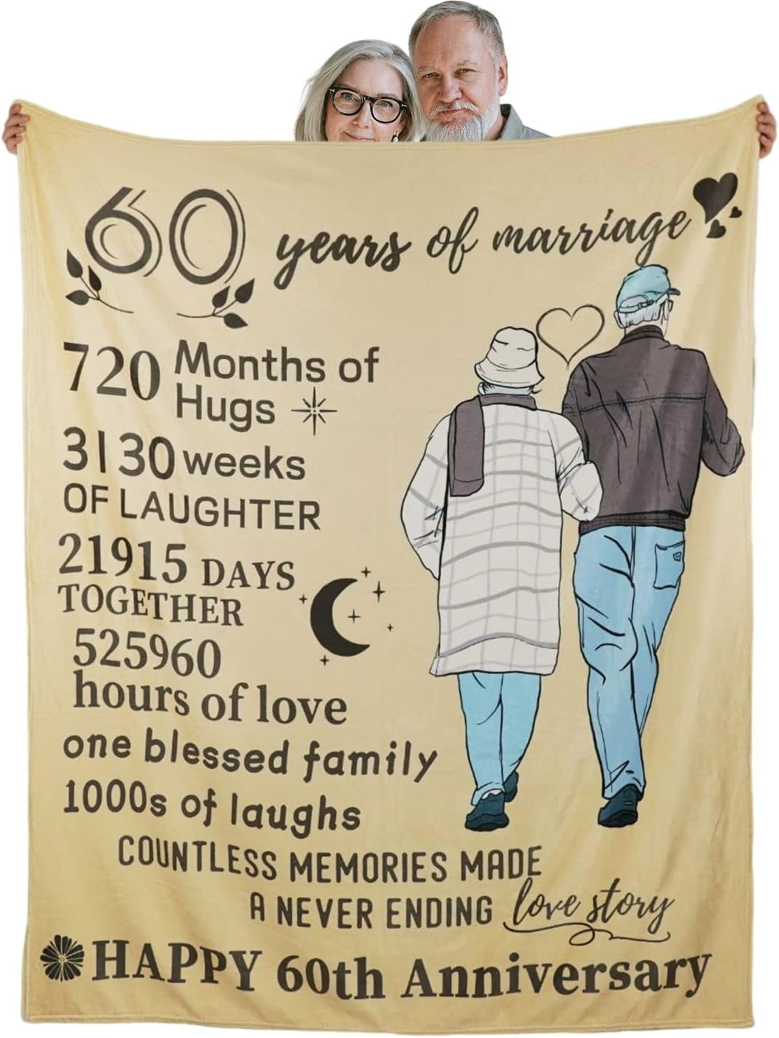 60th Anniversary Throw, 60th Wedding, 60 Year Decorations, 60th for ...