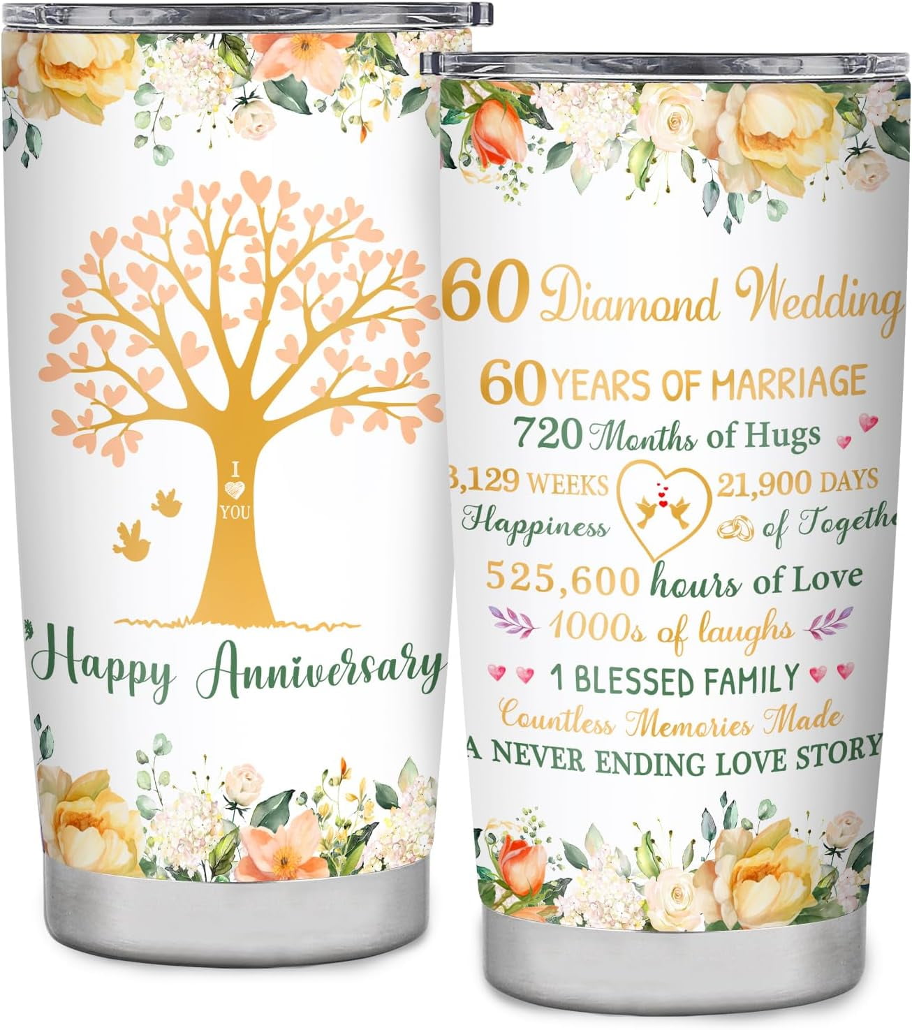 60th Anniversary Wedding Gifts for Parents, Gift for 60 Years Wedding ...
