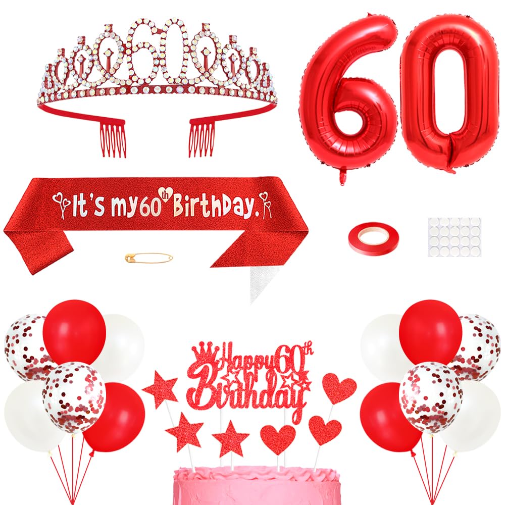 60th Birthday Decorations for Girls, Princess BSL1 Crown Queen Tiara ...