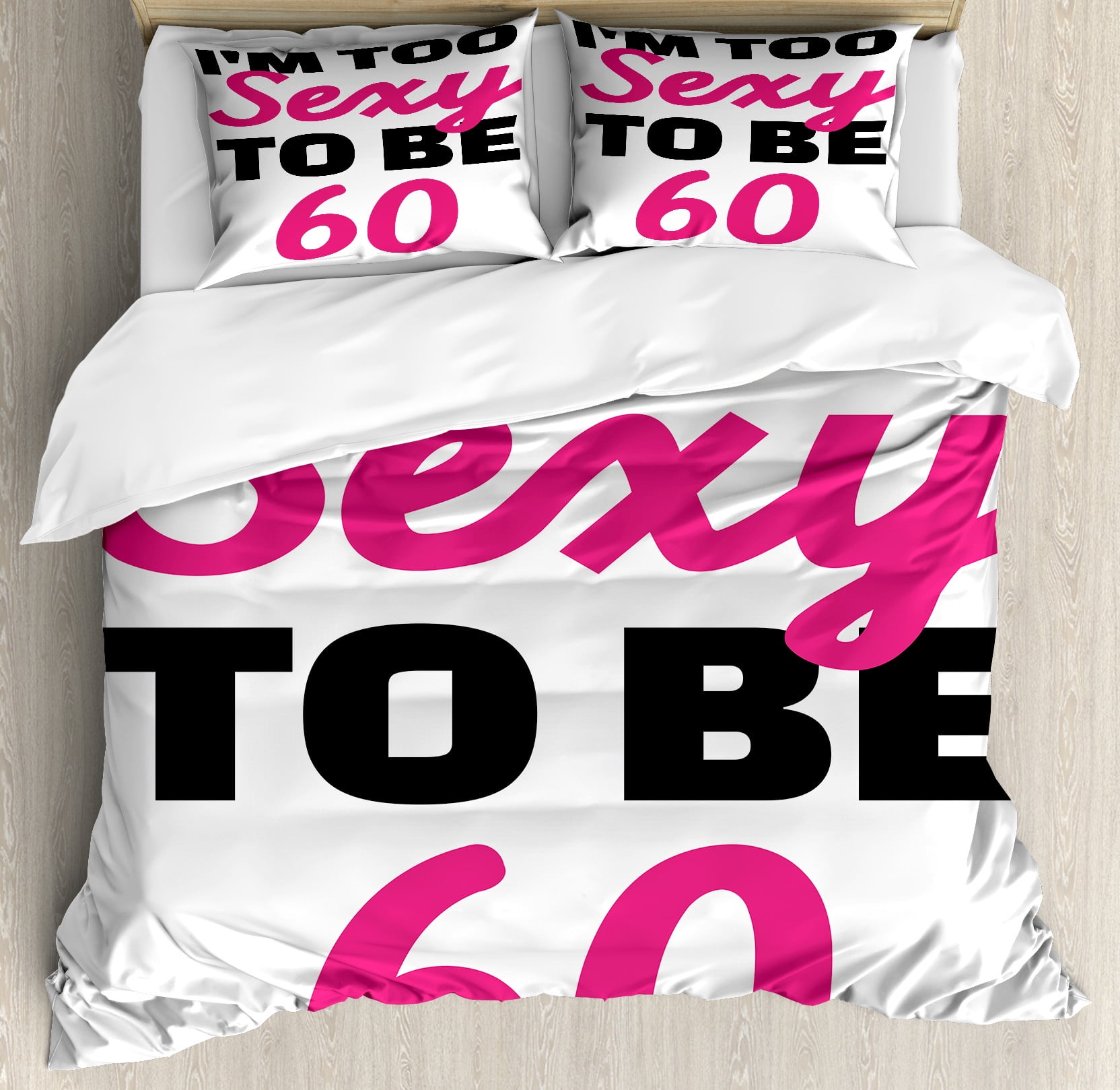 60th Birthday Duvet Cover Set, Hot Party Theme Funny Themed Being 60 ...