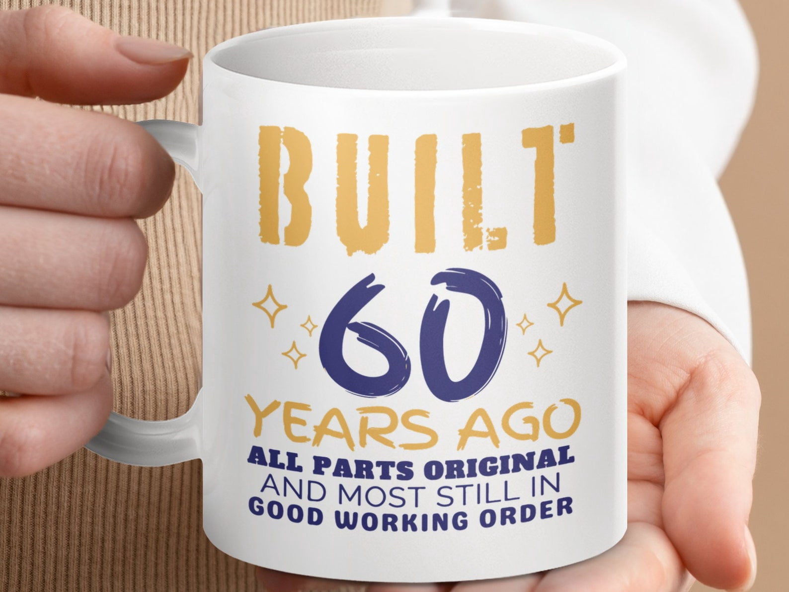 60th Birthday Gift Built 60 Years Ago Mug, Funny Birthday Mug for 60 ...