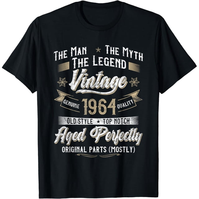 60th Birthday Gift Vintage 1964 Men Funny 60 Years Old 1964 T-Shirt ...