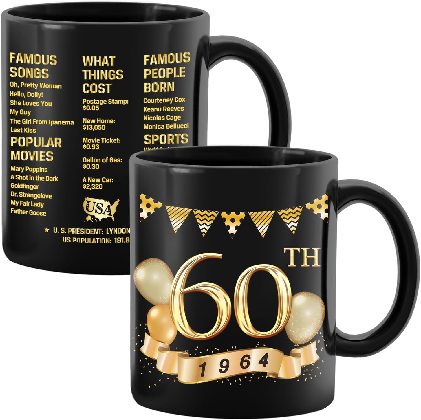 60th Birthday Gifts For Men Women, Gift For 60 Years Old, 1964 Birthday ...