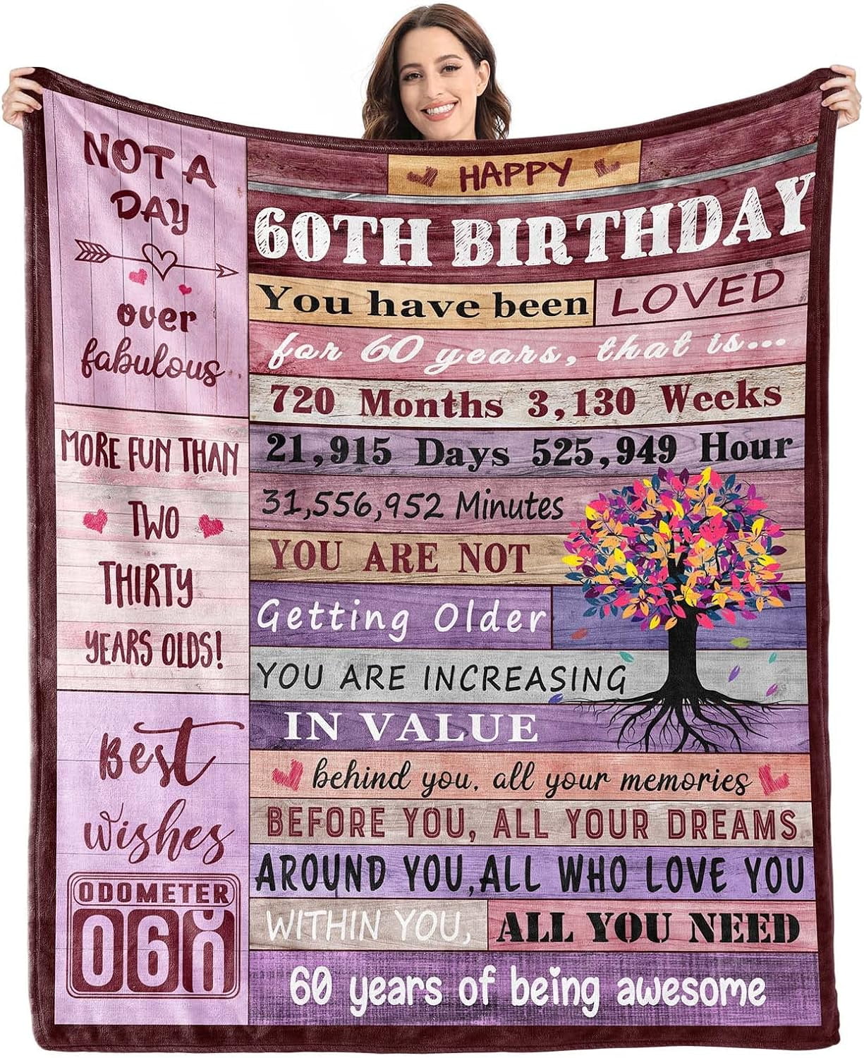 60th Birthday Gifts for Women Blanket,60th Birthday Gift Ideas,60th ...