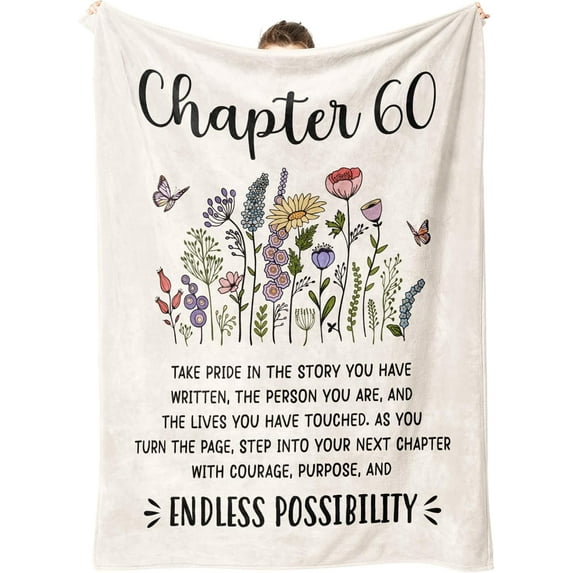 60th Birthday Gifts for Women, Chapter 60 Birthday Blanket, 60 Year Old ...