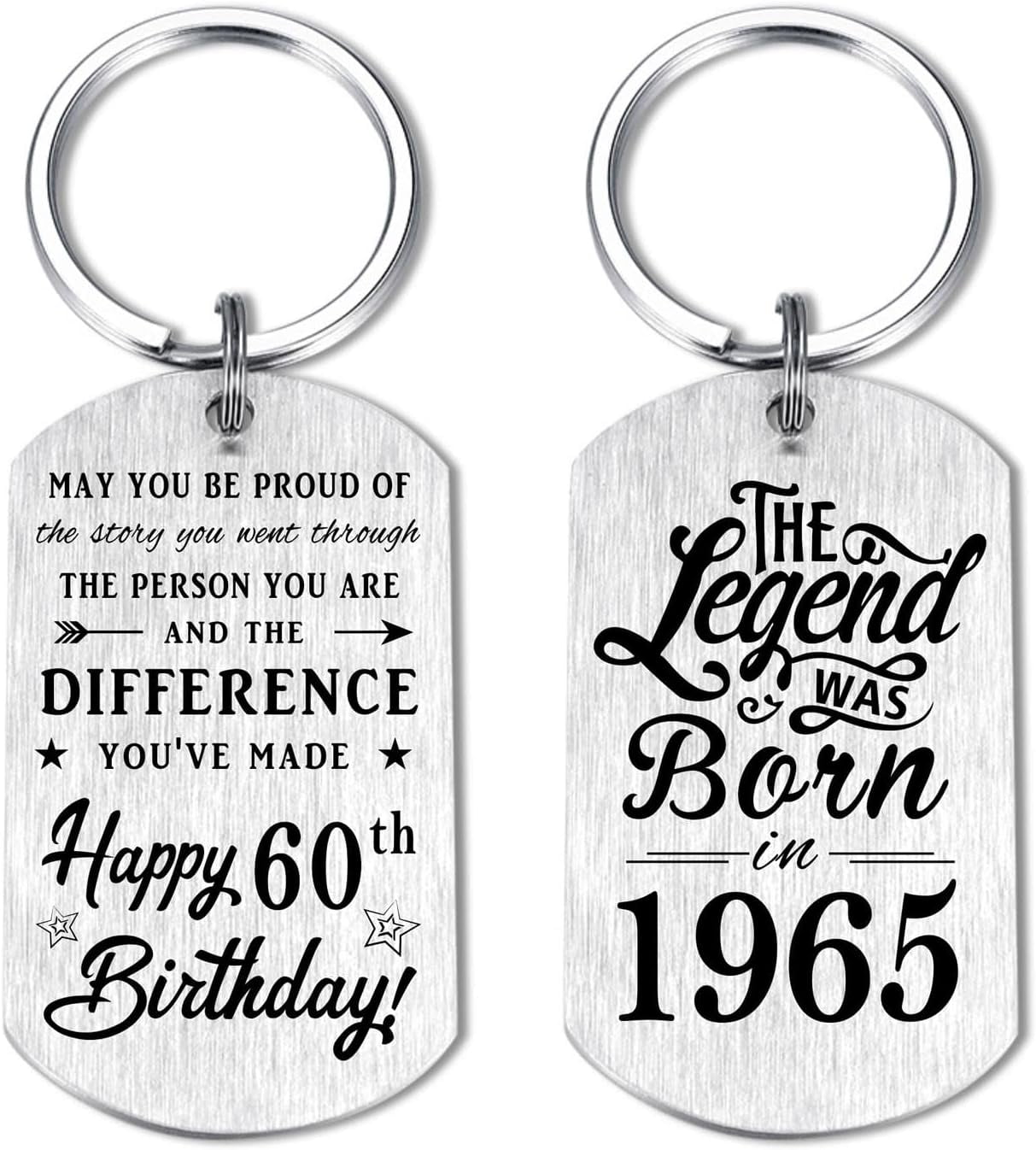 60th Birthday Gifts for Men 1965, Happy 60th Birthday Keychain, 60 Year ...