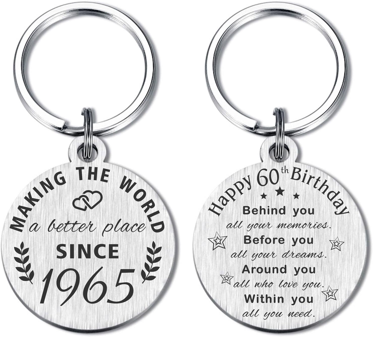 60th Birthday Gifts for Women Men, 60 Year Old Birthday Keychain, Born ...