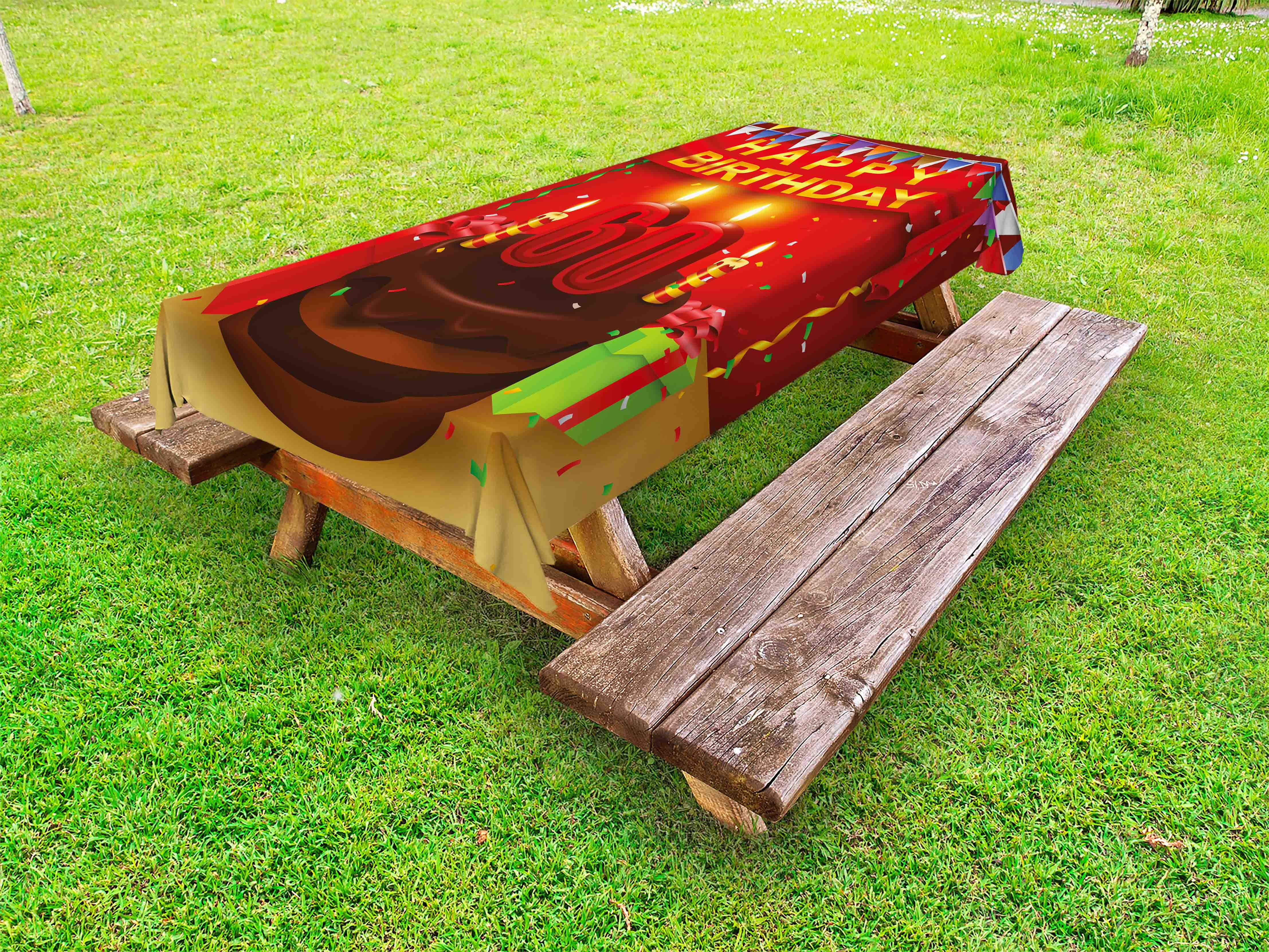 60th Birthday Outdoor Tablecloth, Festive Party Theme Show Inspired ...