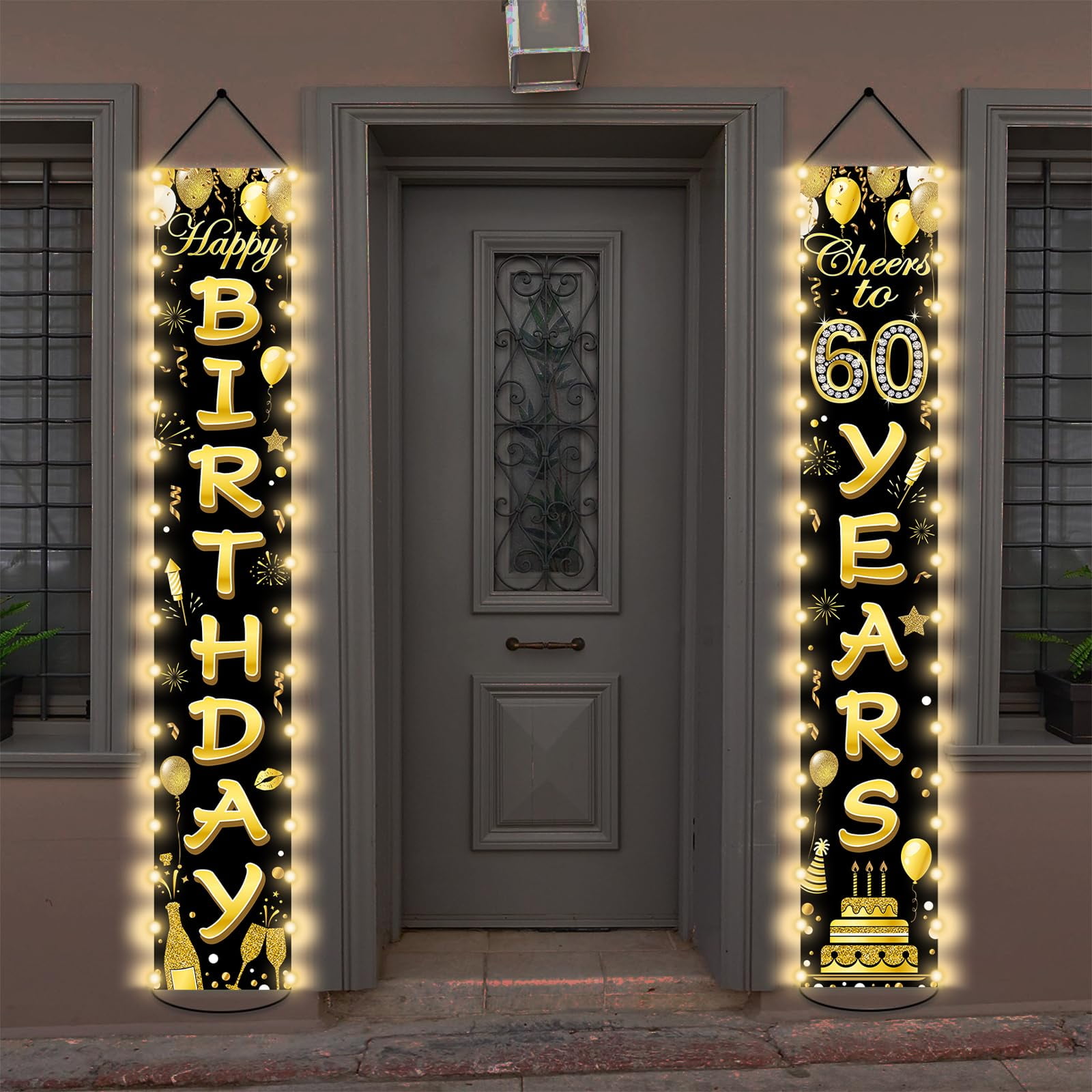 60th Birthday Party Banner OIF8 Lighted Decorations for Women Year Old ...