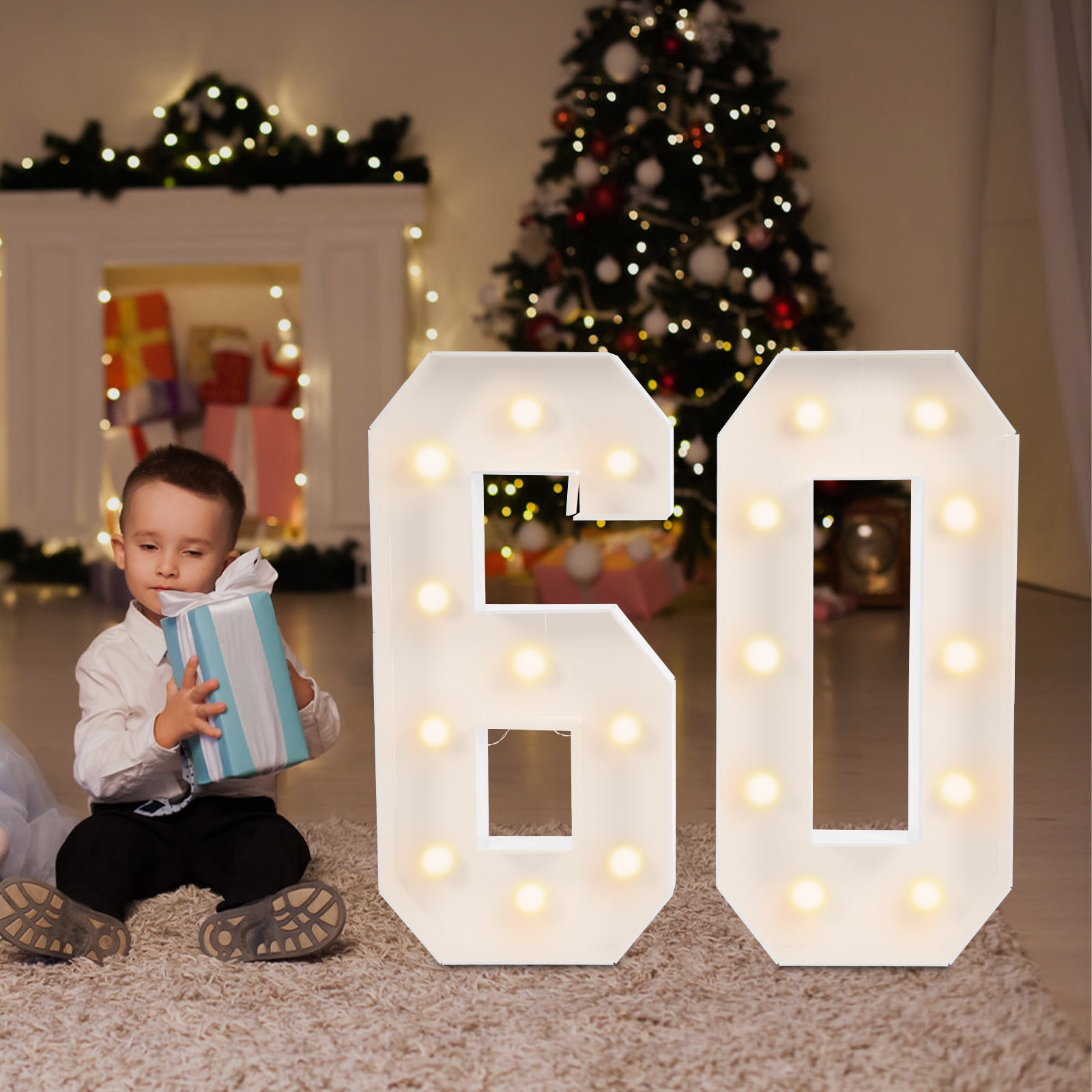 60th Birthday Party Decoration, Light Up Numbers for Birthday ...