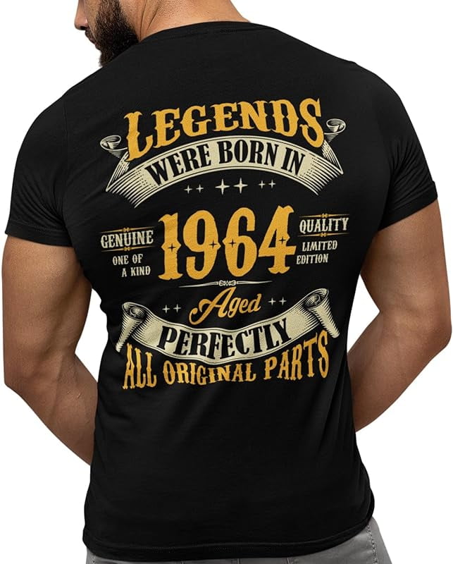 60th Birthday Shirt for Men, Legends were Born in 1964, Vintage 60 ...