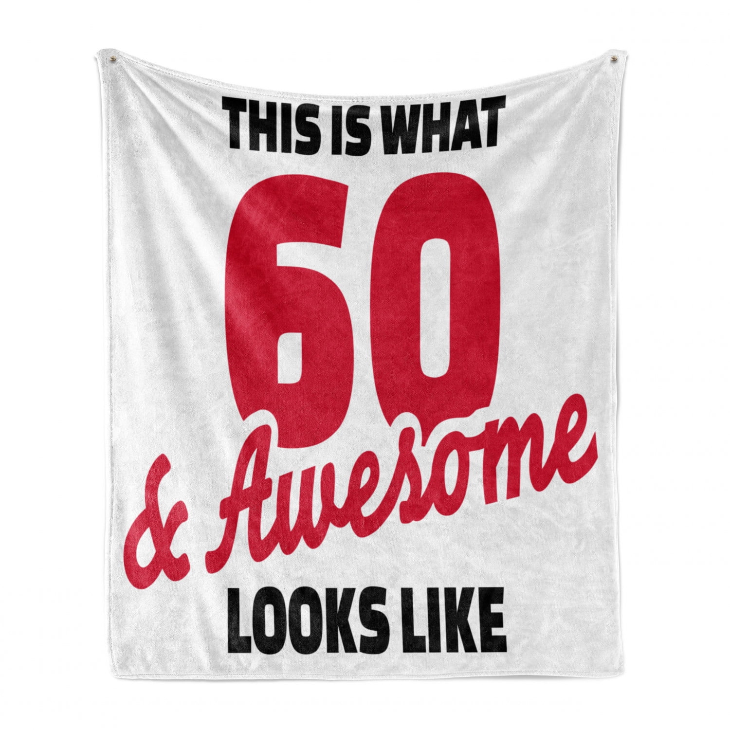 60th Birthday Soft Flannel Fleece Throw Blanket, Birthday Party Words ...