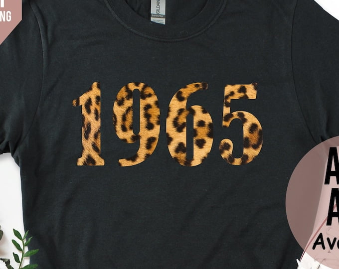 60th Birthday T-shirt: Leopard Print 1965 Vintage - Walmart.com