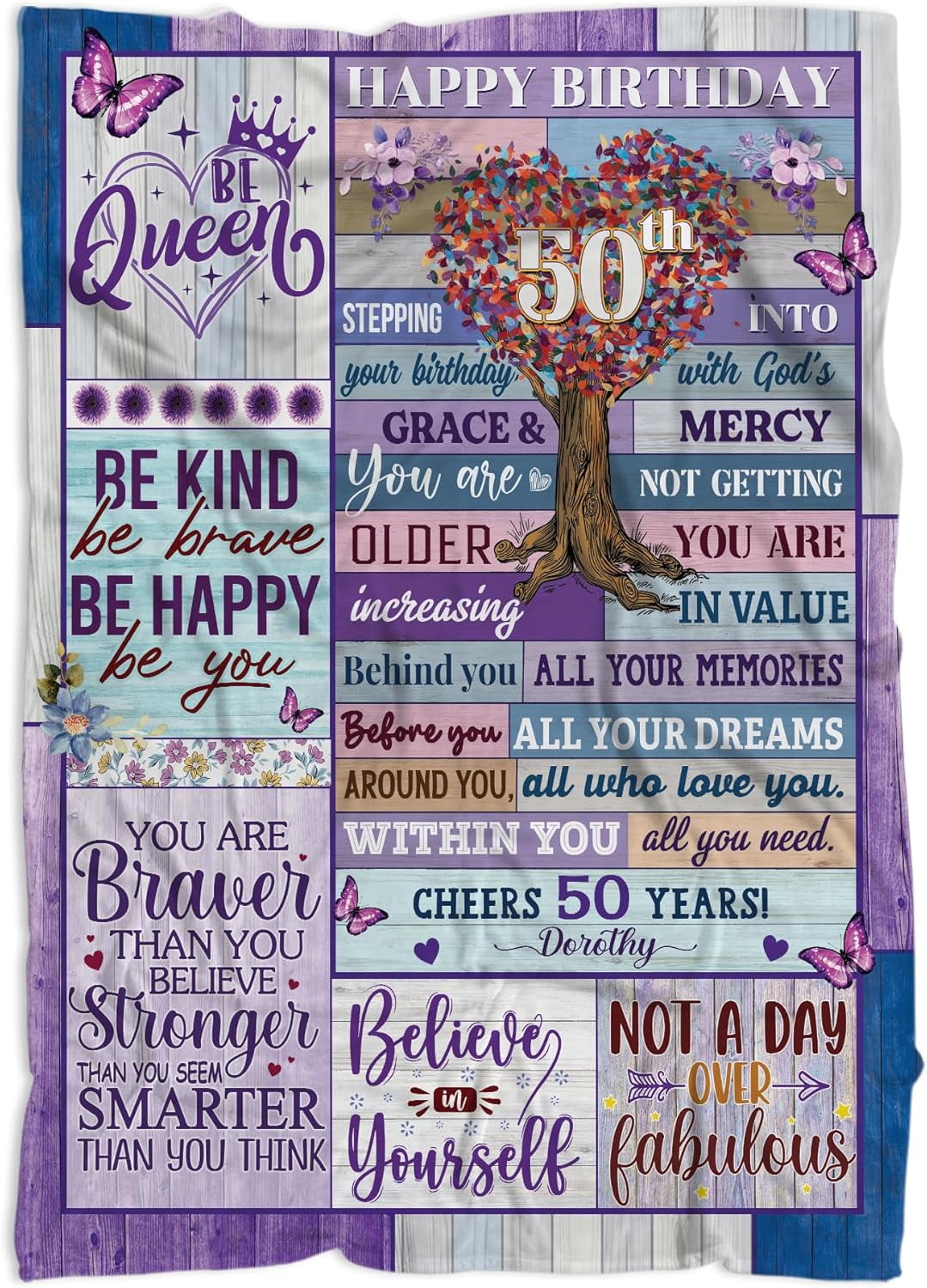 60th Birthday Throw Blanket Gifts for Women, Turning 60 Blanket, Happy ...