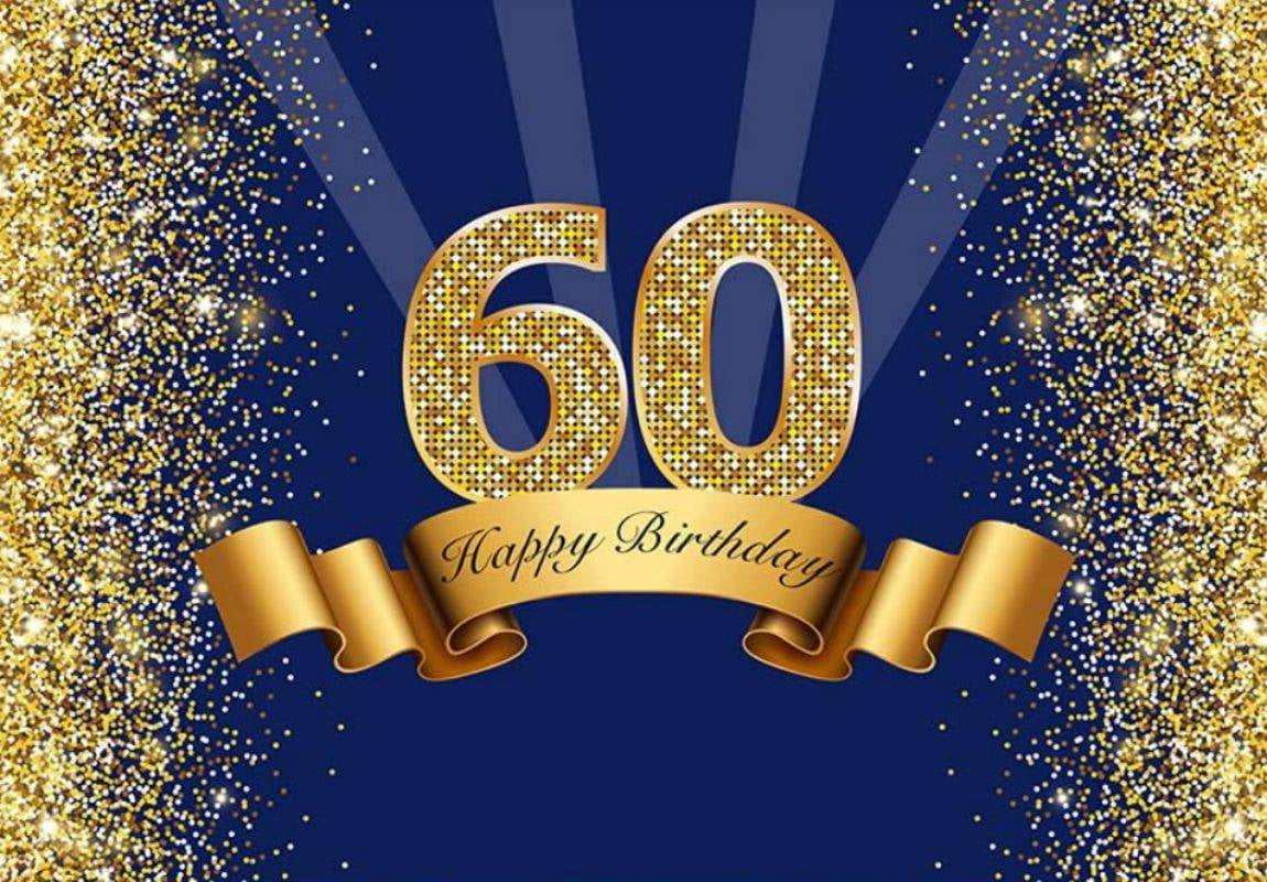 60th Birthday rations Cheers to 60 Years Banner Rose Gold Backdrop ...