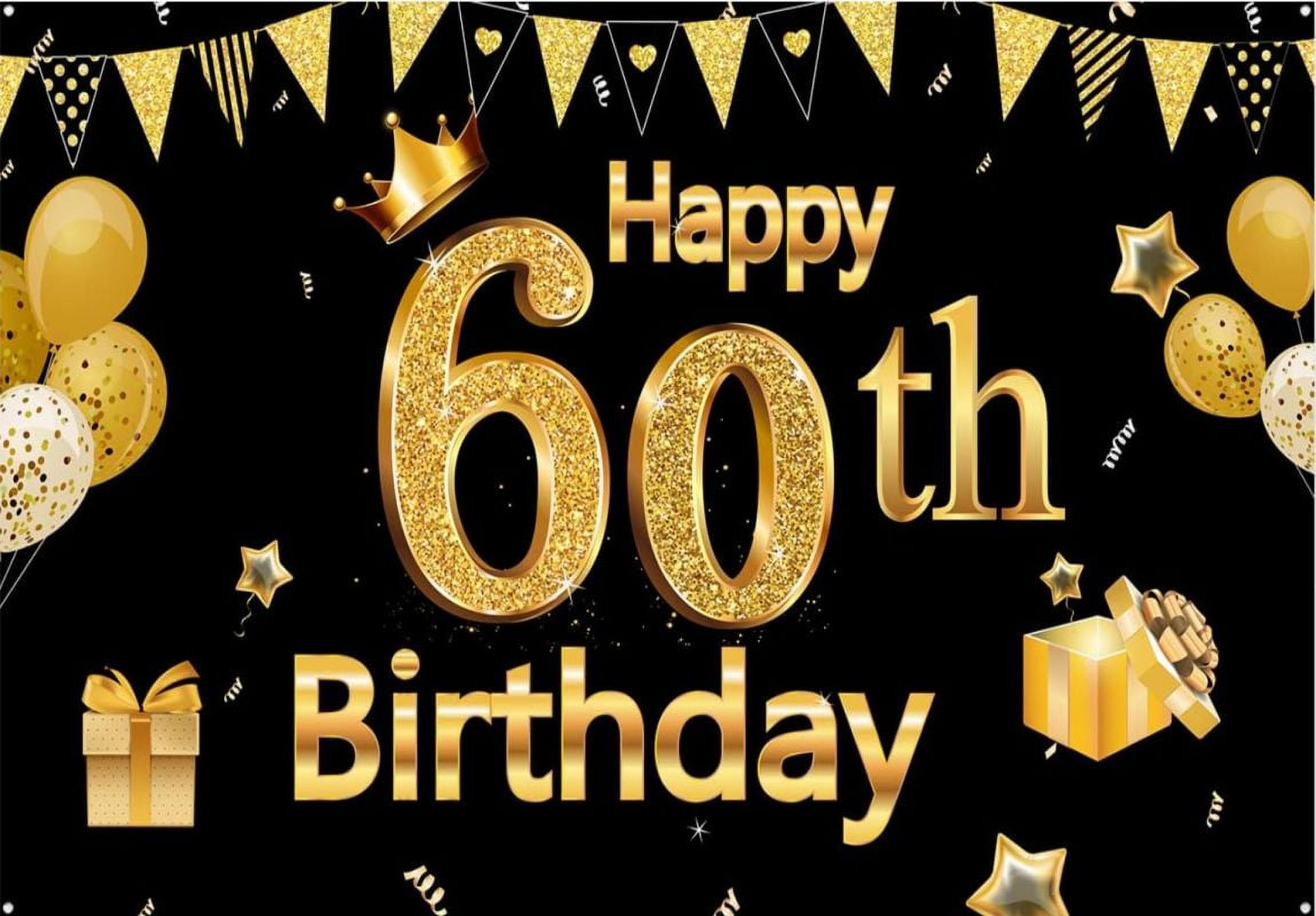 60th Birthday rations Cheers to 60 Years Banner Rose Gold Backdrop ...