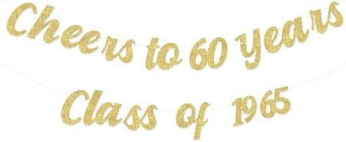 60th Class Reunion Decorations, Cheers to 60 Years Class of 1965 Banner ...