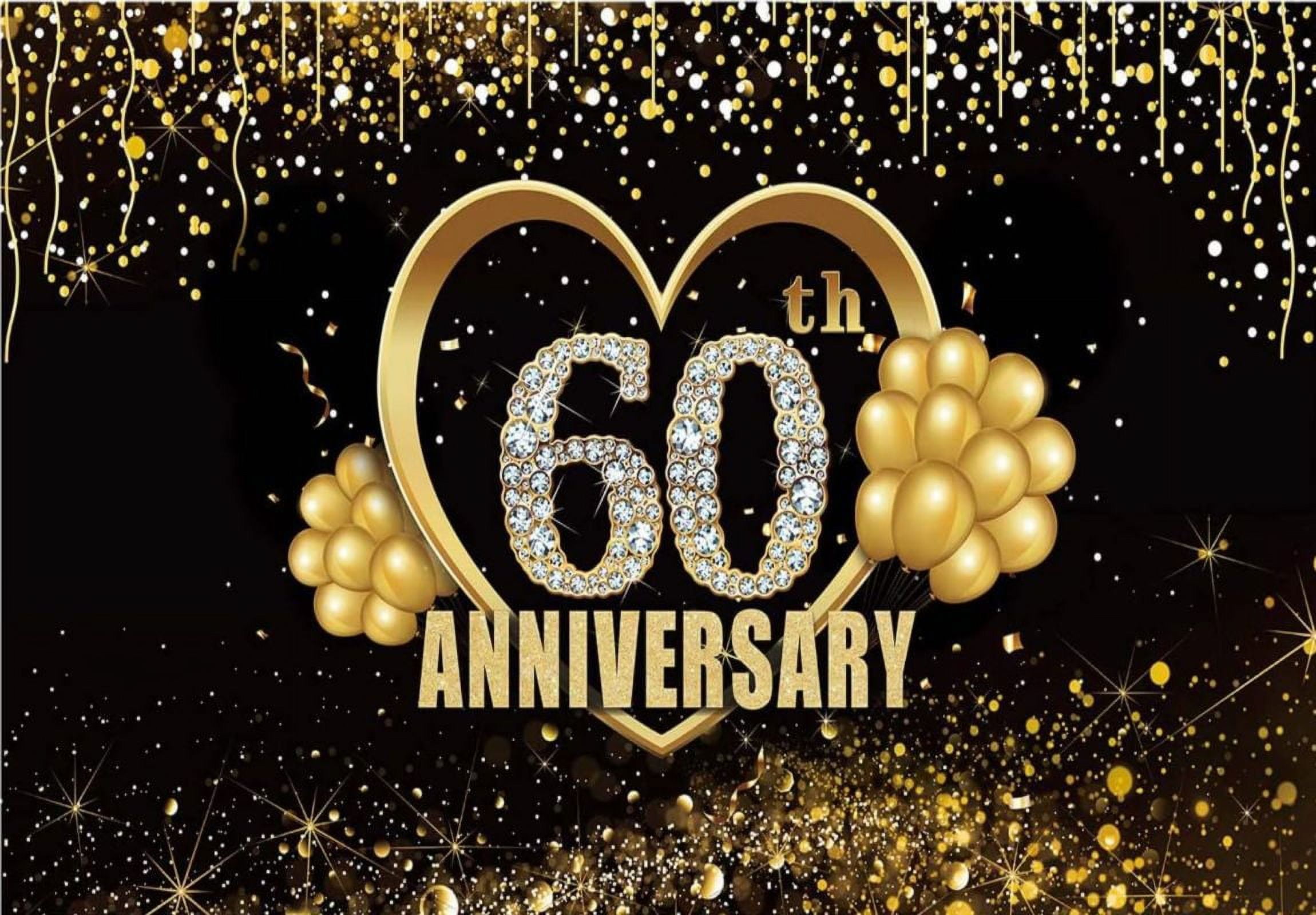 60th Wedding Anniversary Party rations 60 Year Backdrop Extra Large ...