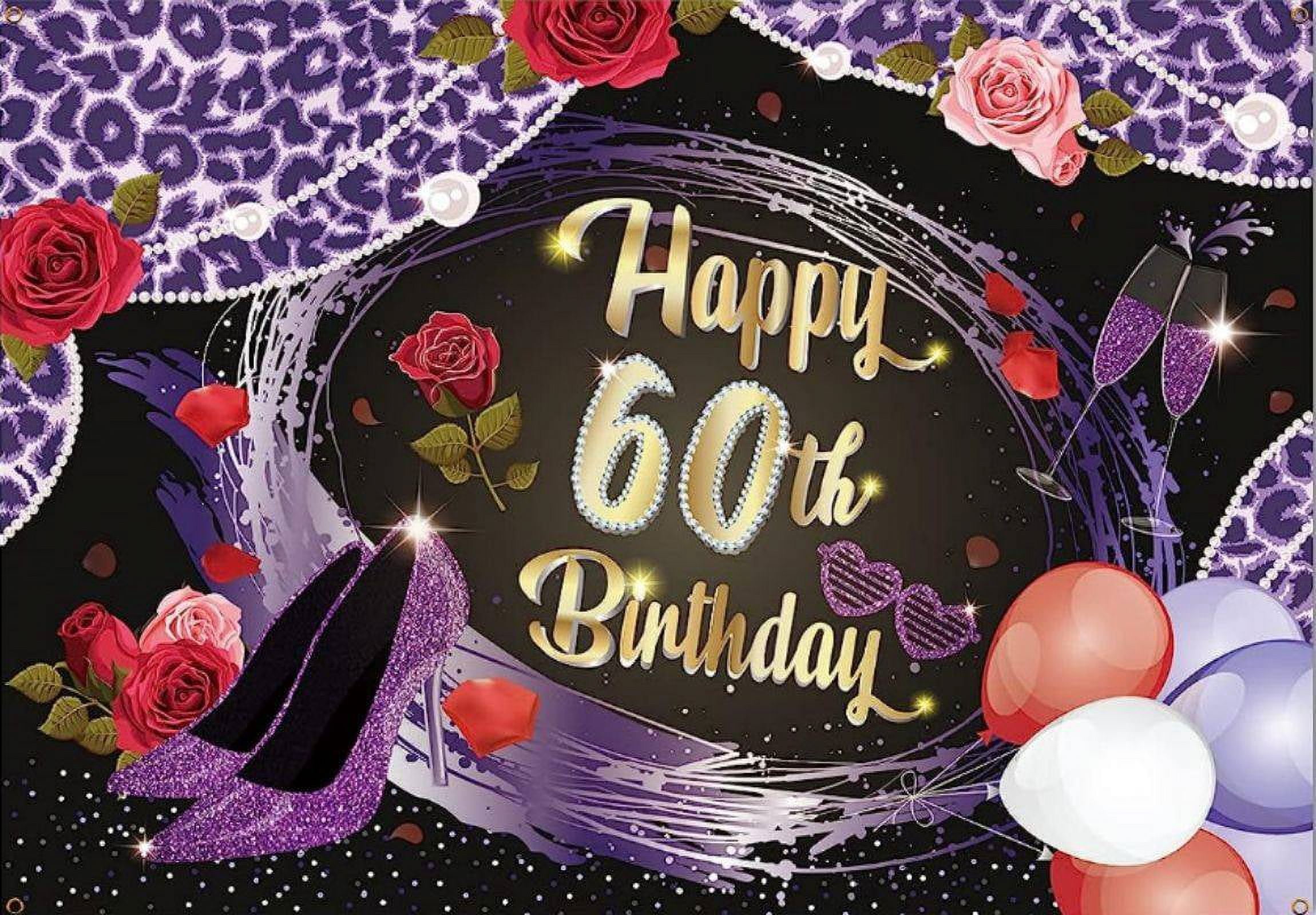 60th Wedding Anniversary Party rations 60 Year Backdrop Extra Large ...