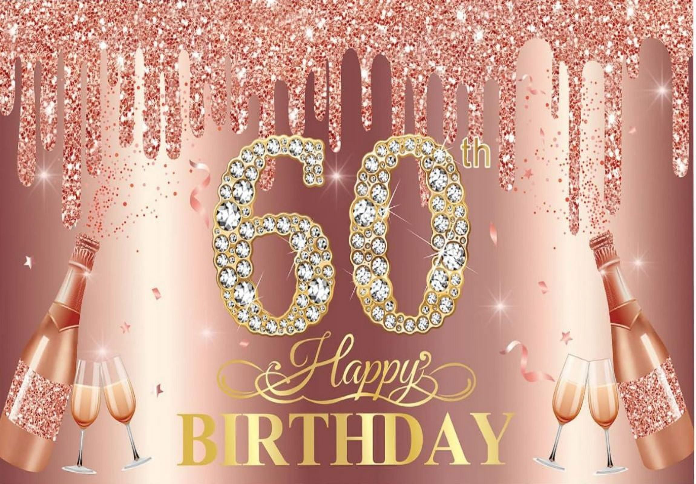 60th Wedding Anniversary Party rations 60 Year Backdrop Extra Large ...