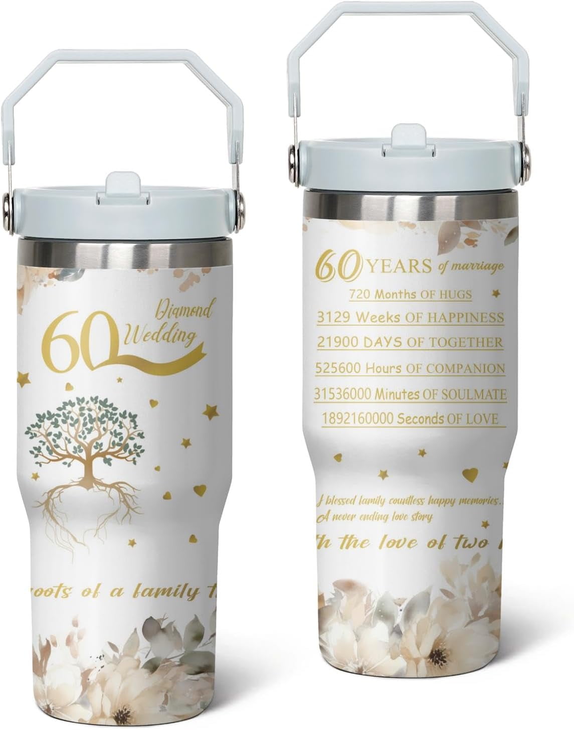 60th Wedding Gifts Anniversary Cups, Diamond Wedding 60th Anniversary ...