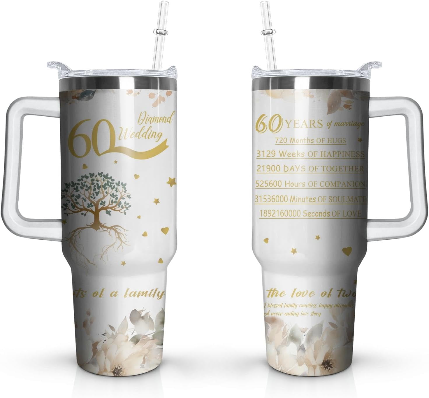 60th Wedding Gifts Anniversary Cups, Diamond Wedding 60th Anniversary ...