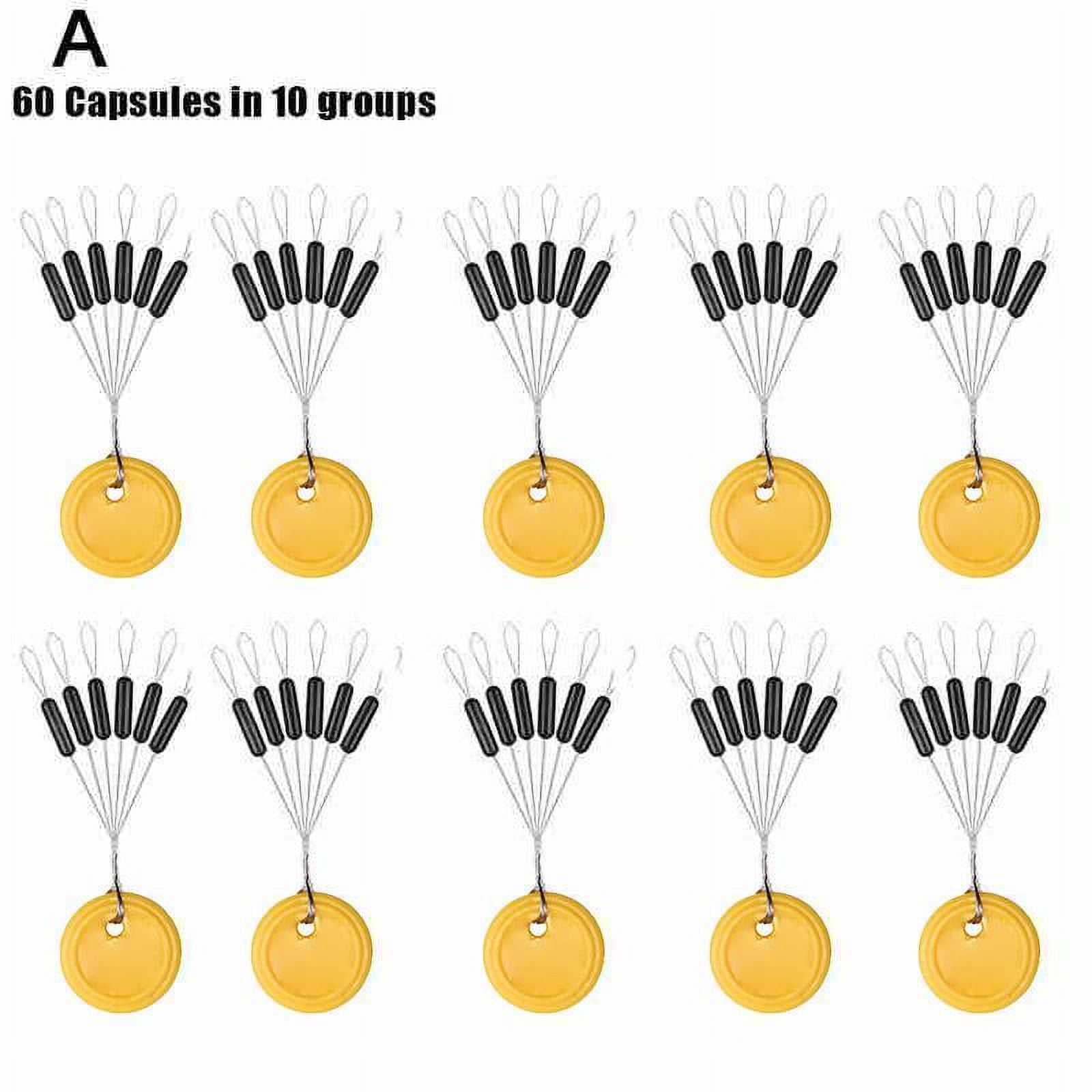 60x Fishing Bobber Stopper Float Line Olive Shape Space Stopper Beans ...