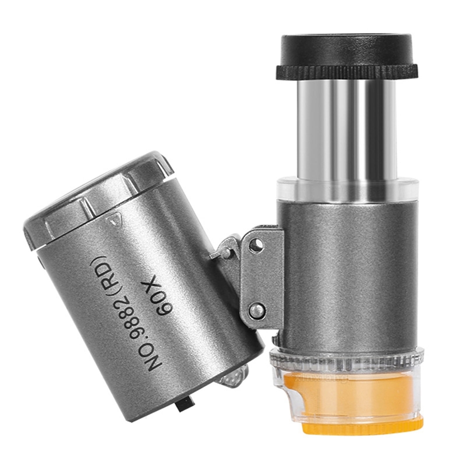 60x Portable Magnifying Glass LED Lights UV Lamp Magnifier Coin Stamp ...