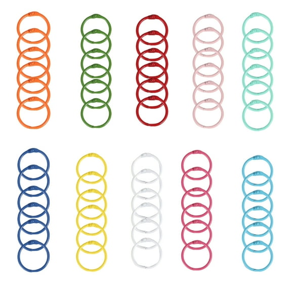 60x/Set Keychains Key Rings Loose Leaf Connectors Binder Rings 30mm ...