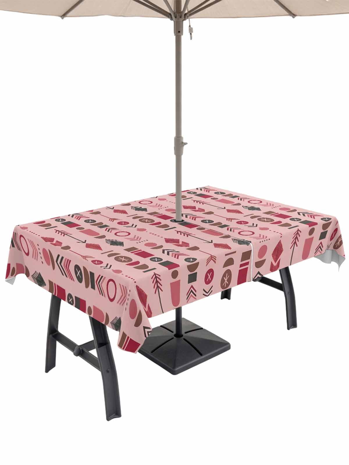 60x102 Inch Outdoor Tablecloth with Umbrella Hole Zipper Rectangle ...