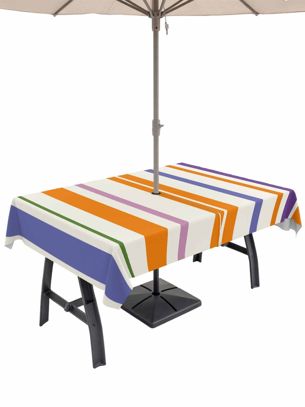 60x102 Inch Outdoor Tablecloth with Umbrella Hole Zipper Rectangle ...