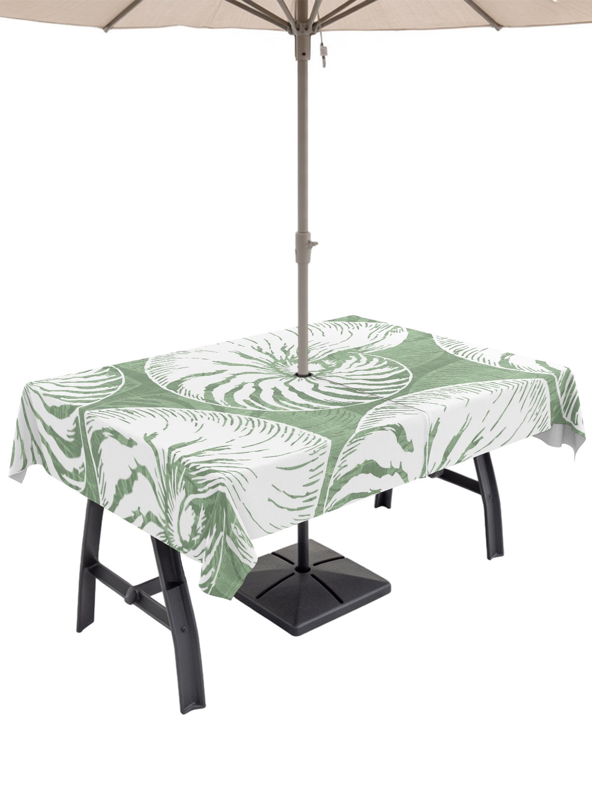 60x102 Inch Outdoor Tablecloth with Umbrella Hole Zipper Rectangle ...