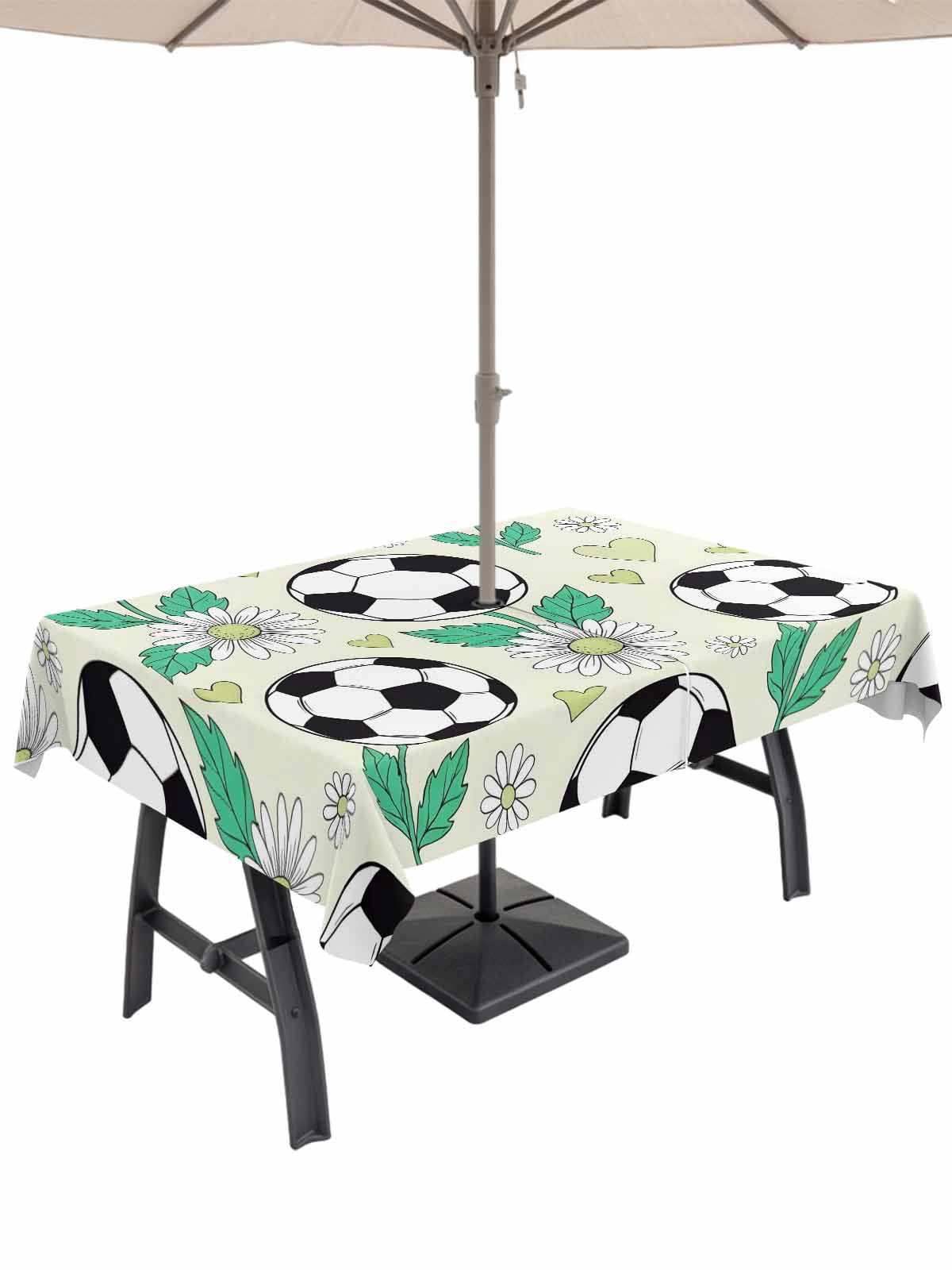 60x102 Inch Outdoor Tablecloth with Umbrella Hole Zipper Rectangle ...