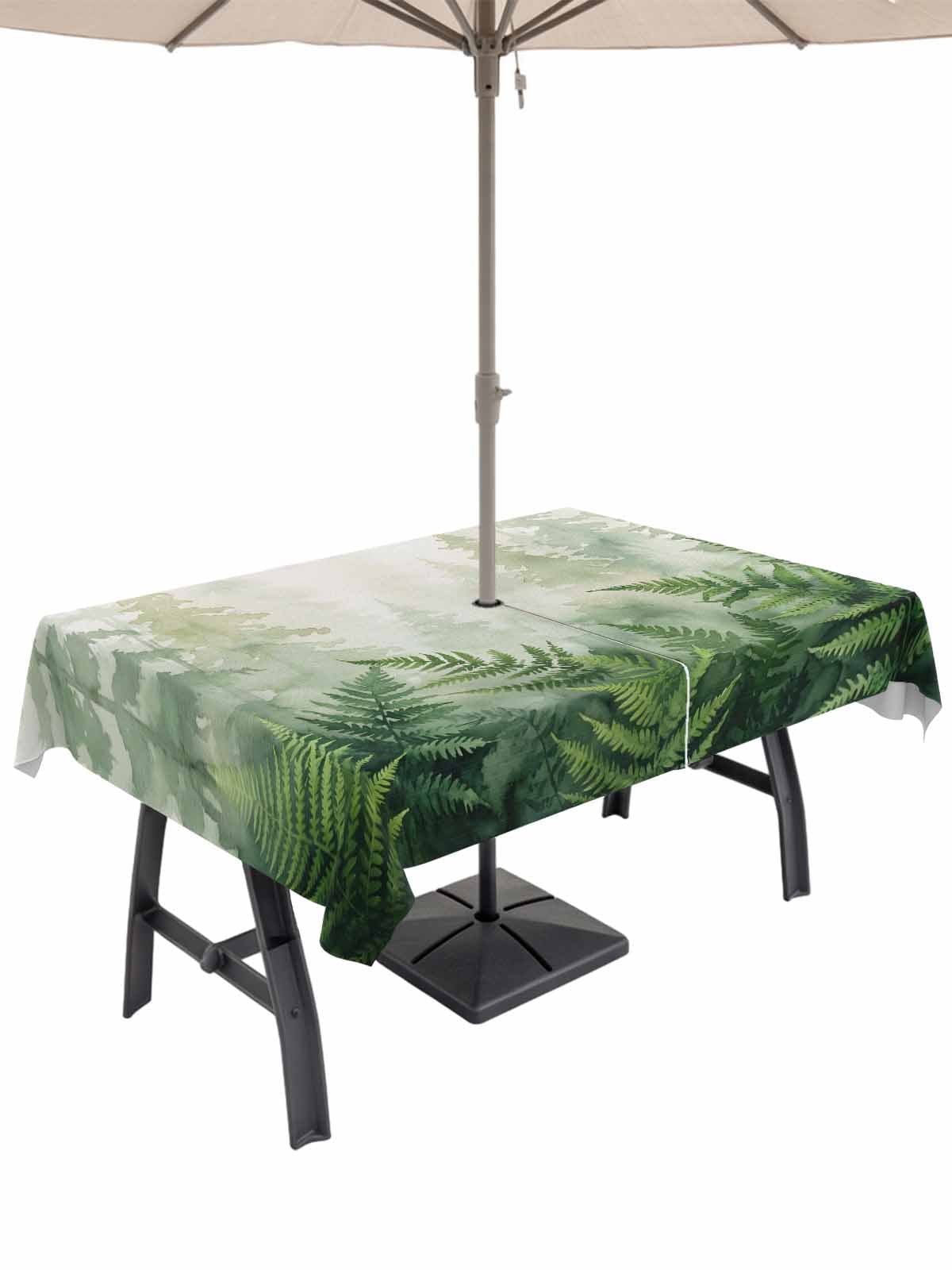 60x102 Inch Outdoor Tablecloth with Umbrella Hole Zipper Rectangle ...