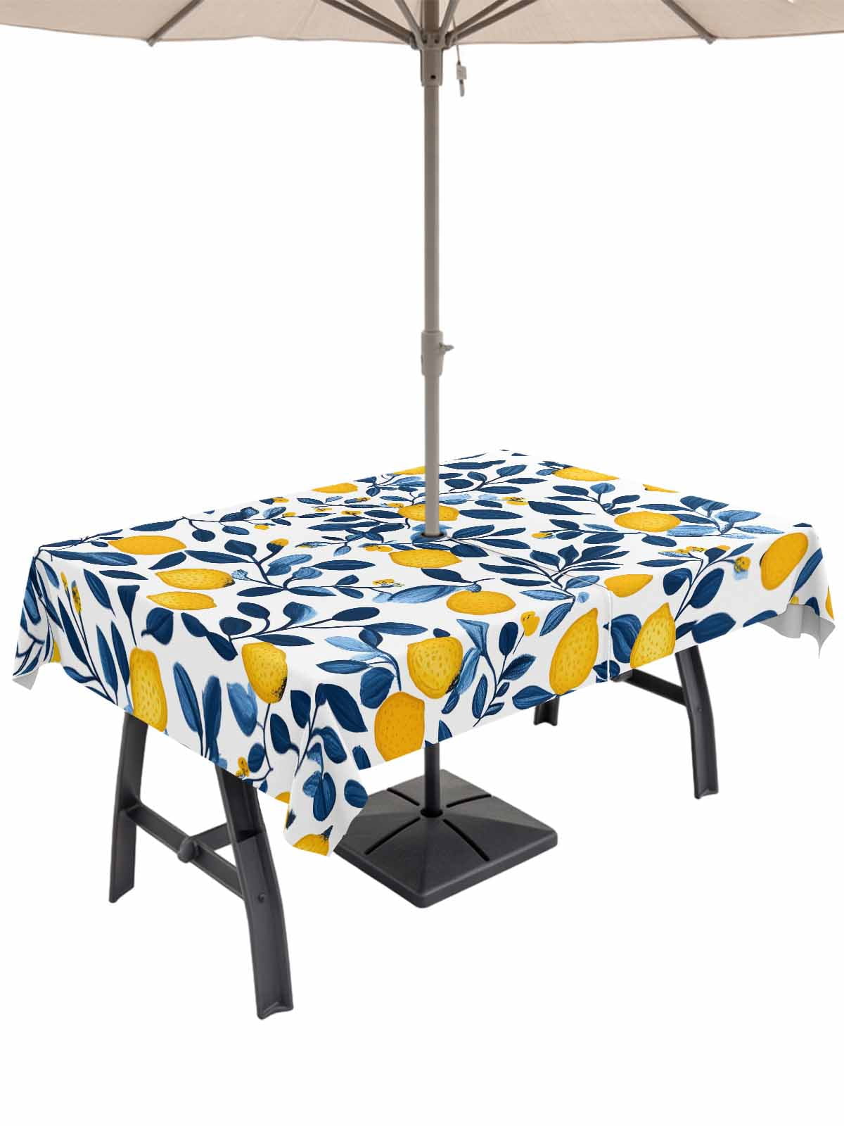60x102 Inch Outdoor Tablecloth with Umbrella Hole Zipper Rectangle ...