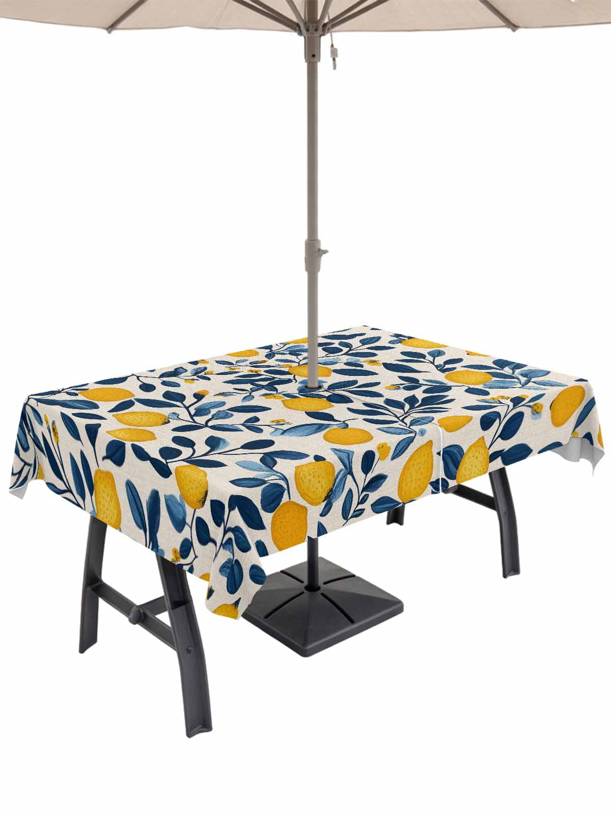 60x102 Inch Outdoor Tablecloth with Umbrella Hole Zipper Rectangle ...