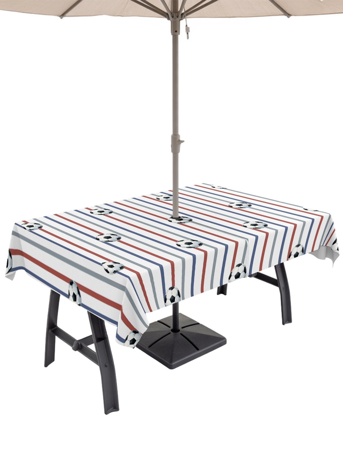 60x102 Inch Outdoor Tablecloth with Umbrella Hole Zipper Rectangle ...